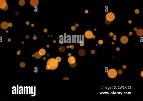 Beautiful Floating Moving Orange Glowing Bokeh Bubbles Lights Seamless Loop Motion Background