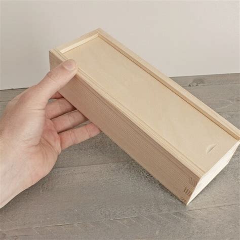 Wooden Pencil Case Compartments Unfinished Box Unpainted Etsy