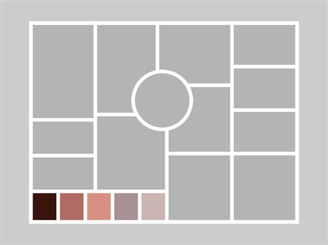 Photo Collage Grid Moodboard Vector Illustration Mosaic Picture Album