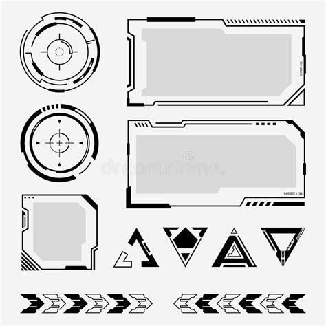 Cyberpunk Futuristic Elements Collection Hud Round Frames Or Borders