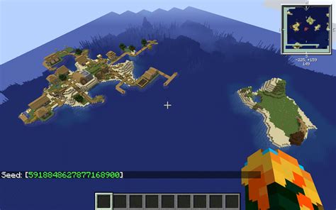 Java Village Island And Boat Near At Spawn Seed R Minecraftseeds
