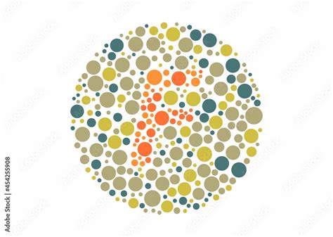Vector Graphic Of Color Blind Test Design The Letter F Cunningly Hid