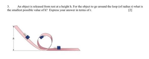 Solved 3 An Object Is Released From Rest At A Height H For