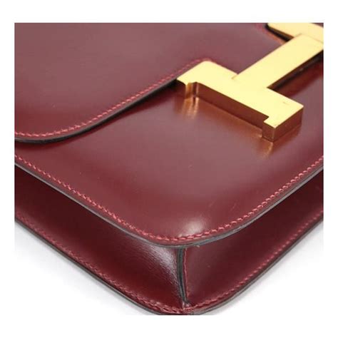 Hermes Hemes 【広尾店】エルメス コンスタンス23 ボックスカーフ ボルドー J刻印 G金具 ショルダーバッグ