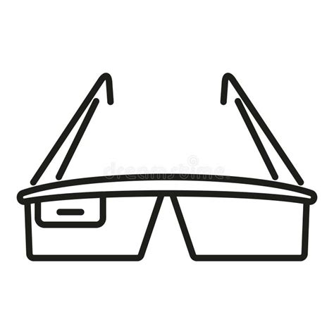 Futuristic Vr Glasses Icon Outline Vector Virtual Reality Stock