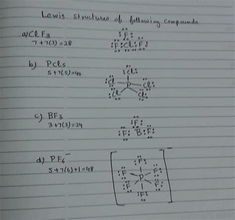 Solved Write Lewis Structures For The Following A ClF3 B PCl5 C BF3 Course Hero