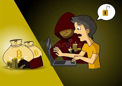 Un Hacker De Caricaturas Escondiendo Su Cara Debajo Del CapÃ³ Ilustración del Vector