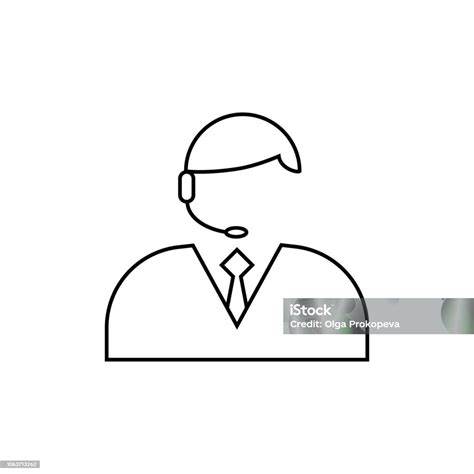 話務中心圖示向量時尚的平水標誌設計適用于網站移動應用的薄線性圖形象形圖徽標插圖向量圖形及更多互聯網圖片 互聯網 助理 協助 Istock