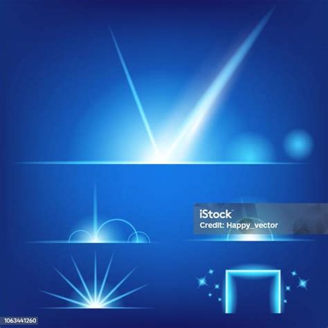 Konsep Kreatif Vector Set Efek Cahaya Cahaya Bintang Meledak Dengan Kilau Terisolasi Pada Latar