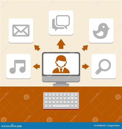 Abstract Scheme Of Modern Computer Network Stock Vector Illustration