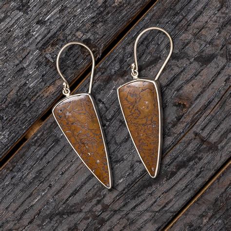 Unique Dinosaur Bone Dangle Earrings Jewelry By Johan