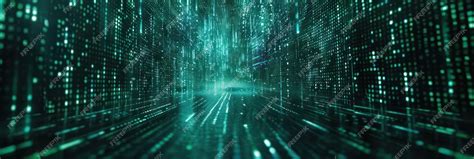 Premium Photo Digital Matrix Green Code Rain Background For Technological Processes Science