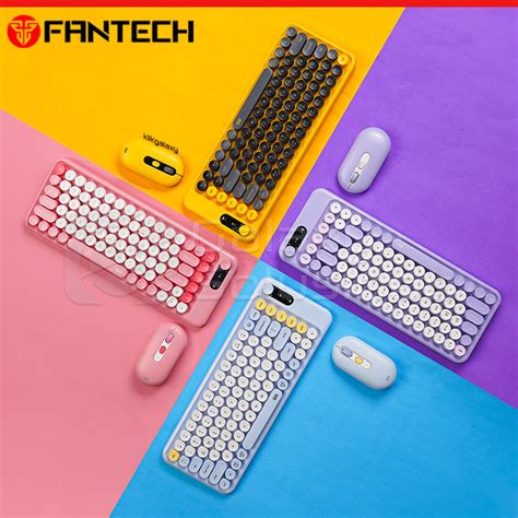 Jual Fantech Go Mochi 85 Wk898 Multi Device Wireless Keyboard Mouse Combo Blue Pink Purple