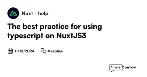 The Best Practice For Using Typescript On Nuxtjs3 Nuxt