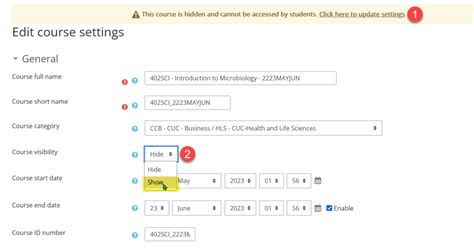 Unhide Your Moodle Module Cul And Cuc Moodle Support