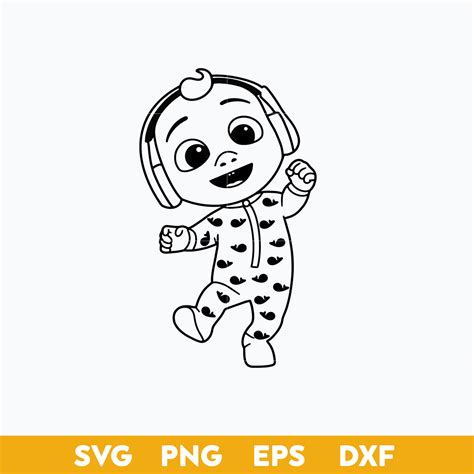 JJ Baby Cocomelon Outline Svg Cocomelon Vector Cocomelon S Inspire