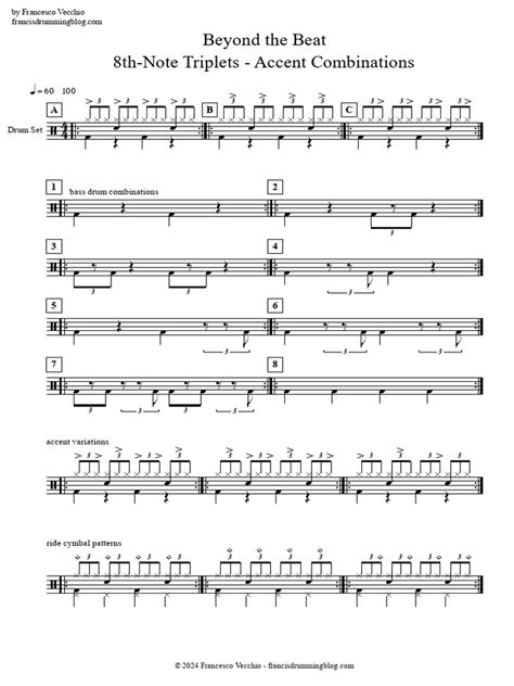 8th Note Triplets Accent Combinations Pdf Drumming Rhythm And Meter