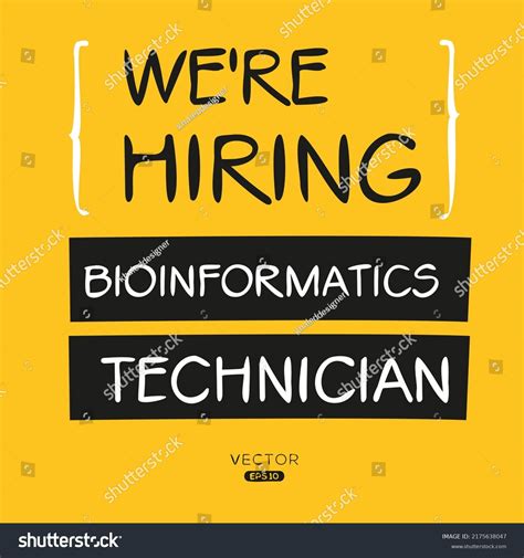 We Hiring Bioinformatics Technician Vector Illustration Stock Vector