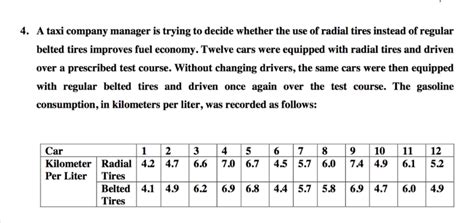 Is It Reasonable To Assume That Difference In Km Per Chegg Com