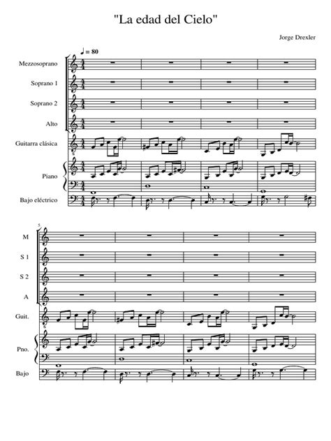 La Edad Del Cielo Partitura Pdf Elementos De La Música Música Vocal