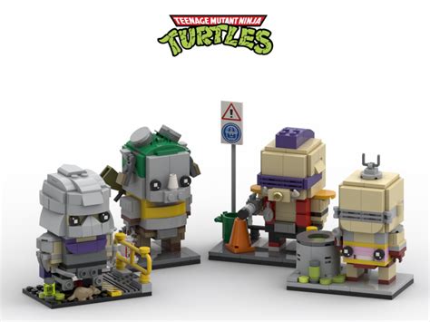Lego Moc Tmnt Super Set 1 Brickheadz Shredder Krang Bebop