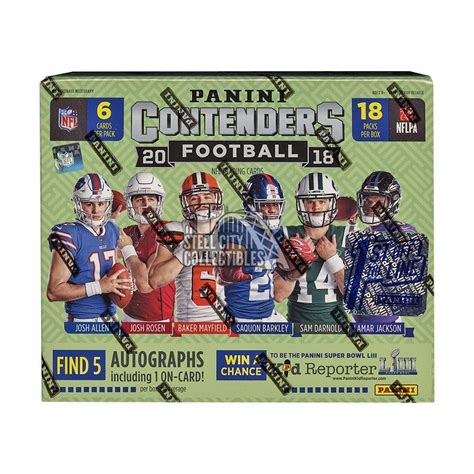2018 Panini Contenders Football Hobby Box 1st Off The Line Fotl