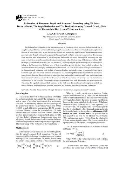 pdf estimation of basement depth and structural boundary using 3d