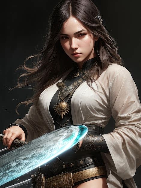Premium Ai Image Girl Pirate With A Saber