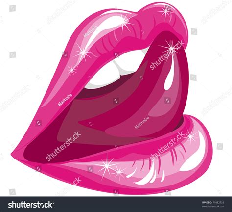Sexy Lips Mouth Tongue Vector Illustration 库存矢量图（免版税）71082733