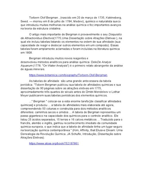 Torbern Olof Bergman Pdf Química Tabela Periódica