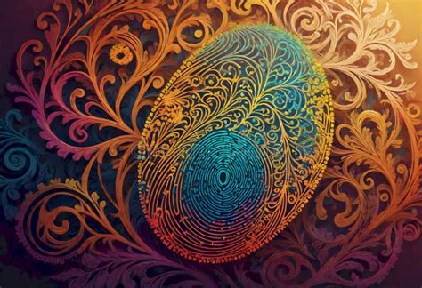 Vibrant Fingerprint With Swirls And Loops Stock Illustration