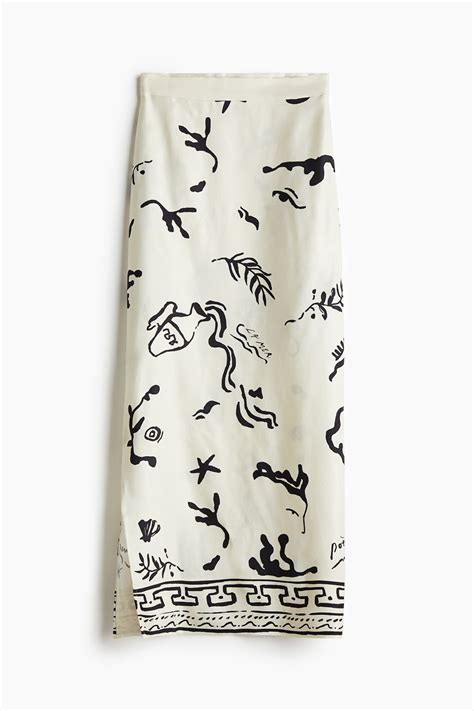 Patterned Skirt Creampatterned Ladies Handm Gb