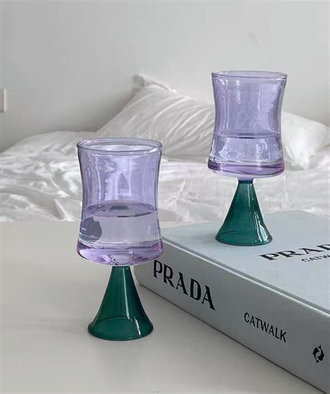 샤이니모모 빈티지 고블렛 블랙 퍼플 유리컵 아이스아메리카노잔 위시버킷
