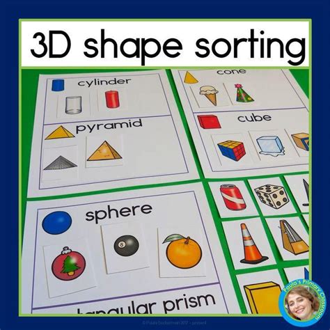 3d Shapes Sorting Math Center And Worksheet Video Video Shapes