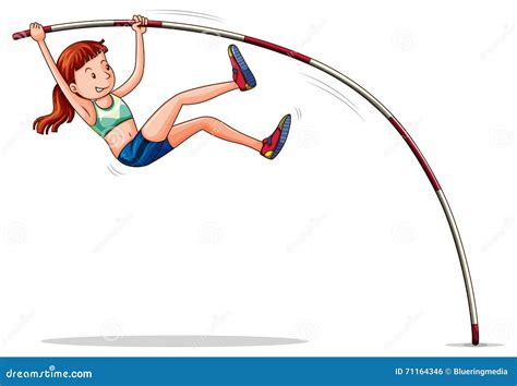 Athelete De La Mujer Que Hace El Salto Con Pértiga Ilustración del