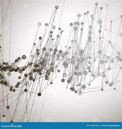 Abstract Geometric Polygonal Shape Technology Vector Science Background Connecting Dots And