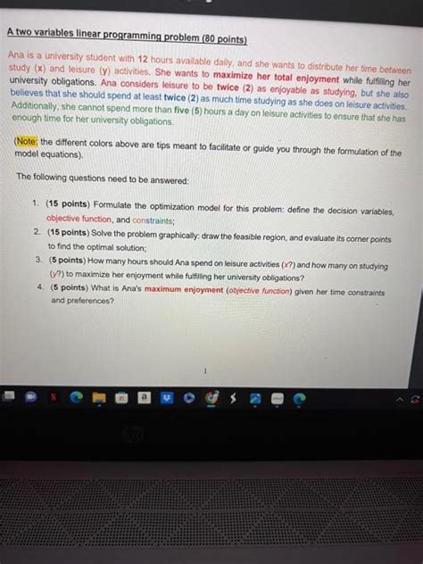 solved a two variables linear programming problem 80