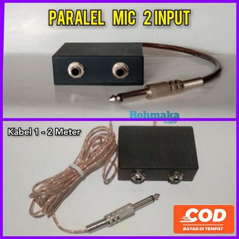 Jual Pararel Mic 2 Input Kabel Panjang 1 2 Meter Converter Mic Dynamic Soundcard Amplifier