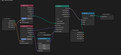 modifiers how to get raycast node to reveal object b when object a is