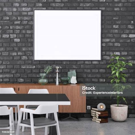 북유럽 스타일 아파트 식당 사무실 스튜디오 그림 프레임 서식 파일 0명에 대한 스톡 사진 및 기타 이미지 0명 3차원 형태 가구 Istock