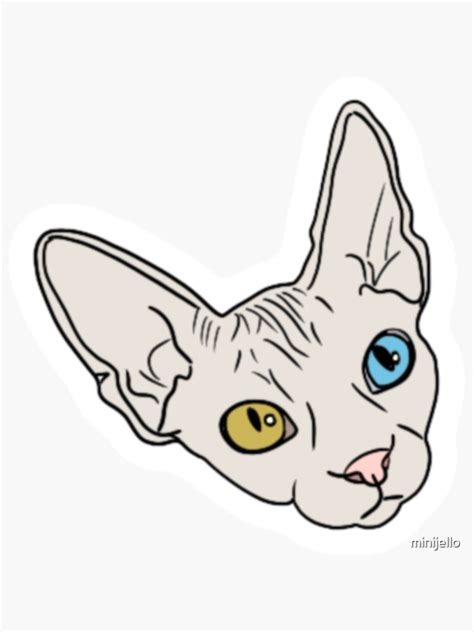 Naked Cat Sticker By Minijello Redbubble