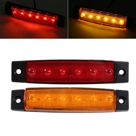 Auto 10x 6 Led Trailer Indicator Side Marker Bus Clearance Lamp 24v