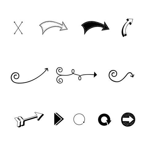 Hand Drawn Arrow Shape Icon Set 4728698 Vector Art At Vecteezy