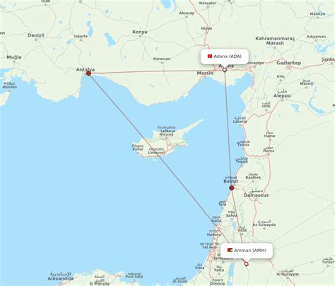Flights From Adana To Amman ADA To AMM Flight Routes
