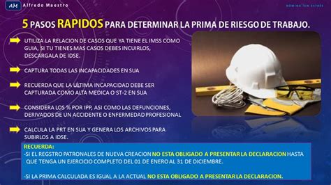 CALCULO DE PRIMA DE RIESGO DE TRABAJO IMSS EN MEXICO Riesgo De