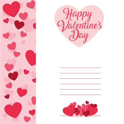 Happy Valentines Day Card Template With Hearts 1339708 Vector Art At