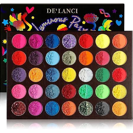 Amazon Neon Glitter Eyeshadow Palette Makeup Afflano UV Glow