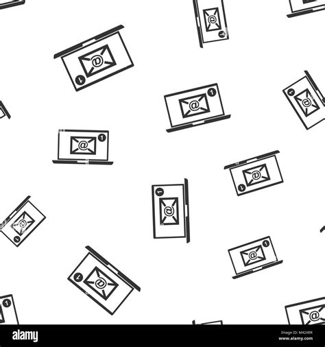 Laptop Computer Seamless Pattern Background Business Flat Vector Illustration Notebook Sign
