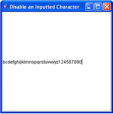 Disable An Input Character In Java SourceCodester