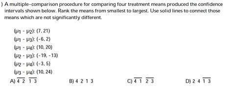 Solved I A Multiple Comparison Procedure For Comparing Four